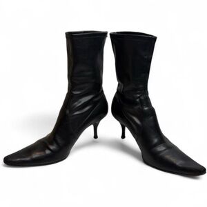 Donald J. Pliner | Shoes | Y2k Donald Pliner Sleek Black Leather Sock ...